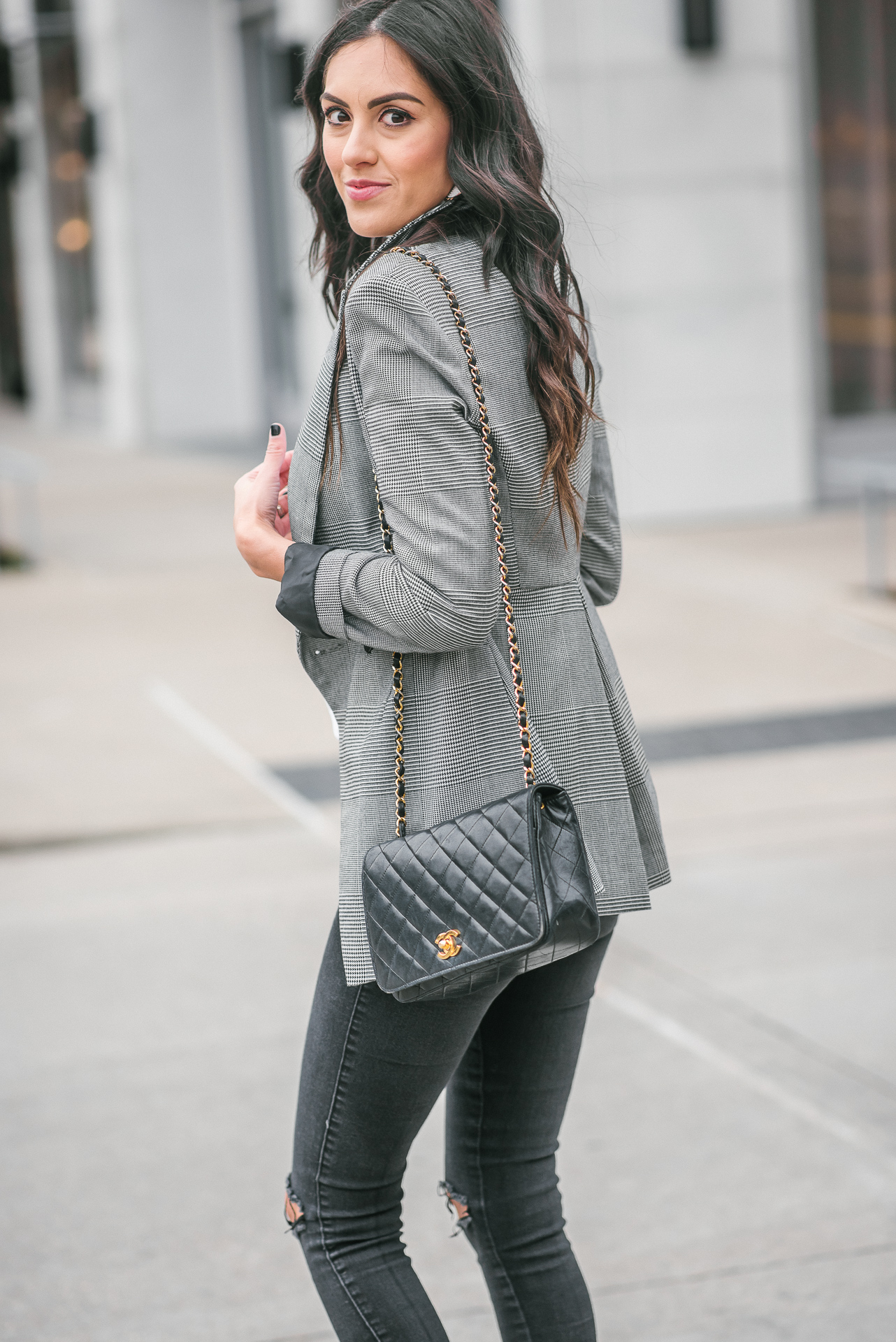 Checkered Blazer Look - STYLETHEGIRL