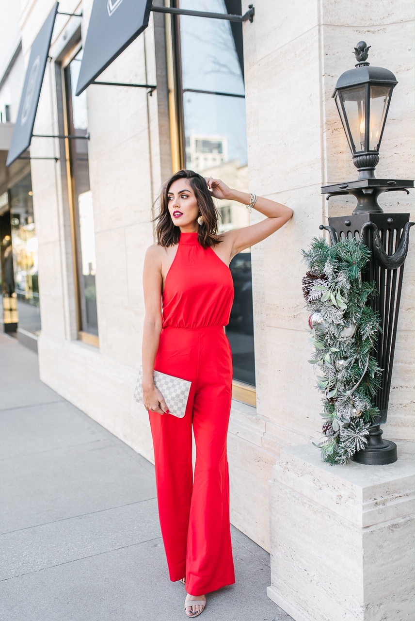 Red Jumpsuit To End The Year - STYLETHEGIRL